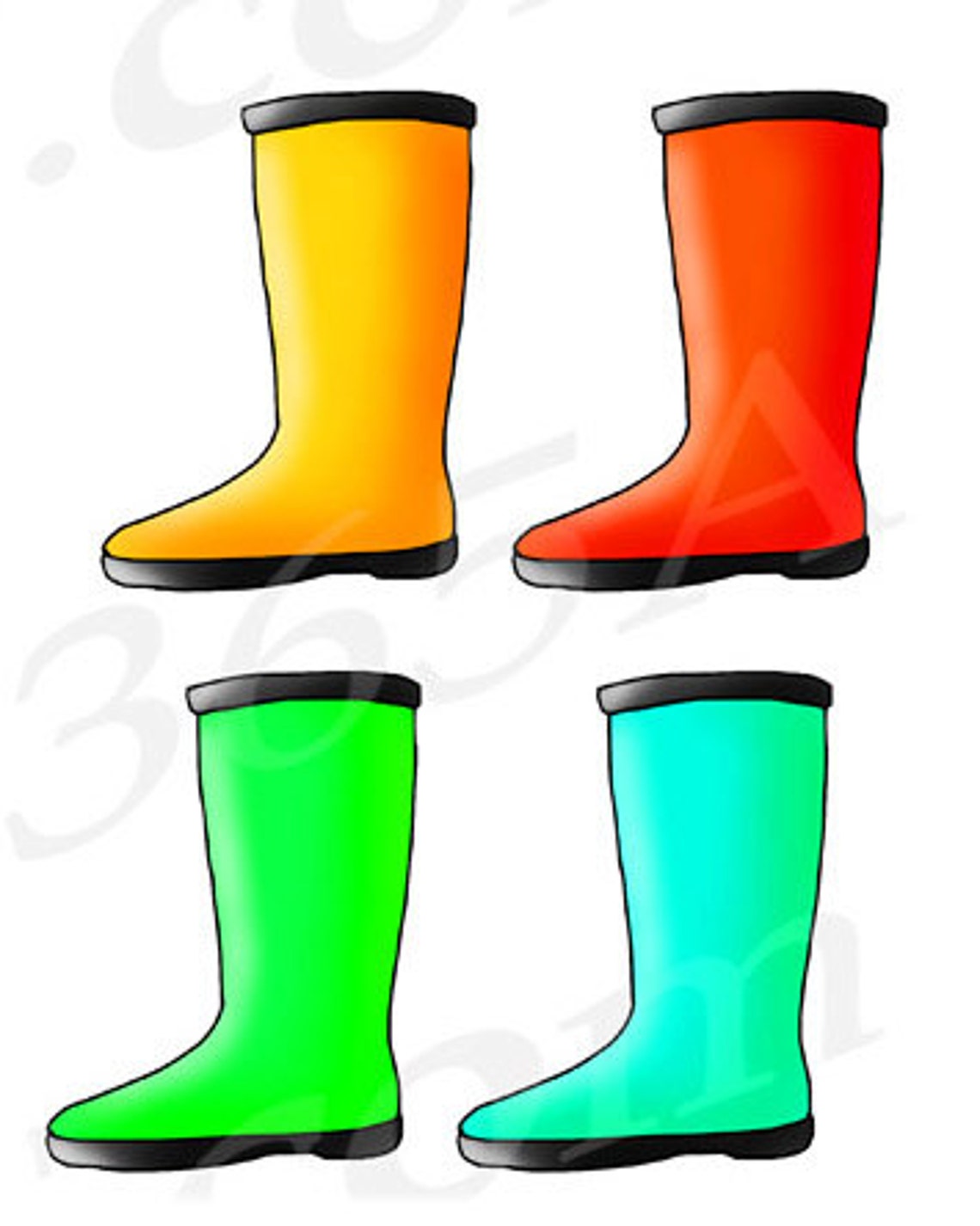 Rain Boots Clipart Rain Boots Clip Art Rainboots Clipart | Etsy
