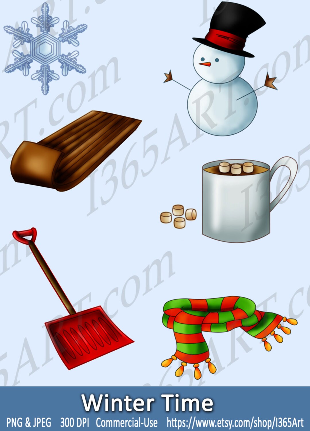Buy 3 Get 1 Free Winter Holiday Clipart Pack, Scrapbooking, Party ...
