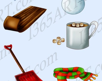 Snowman Clipart Pack - Etsy