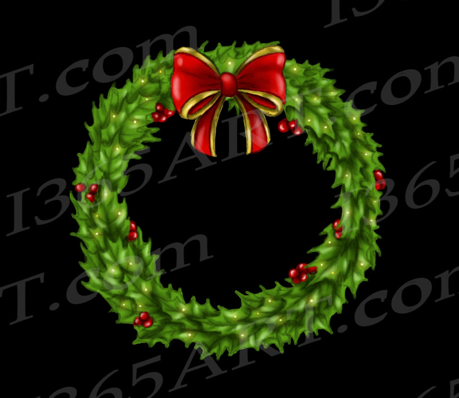 Holly Wreath Clipart, Holly Wreath PNG, Holly, Christmas Wreath ...