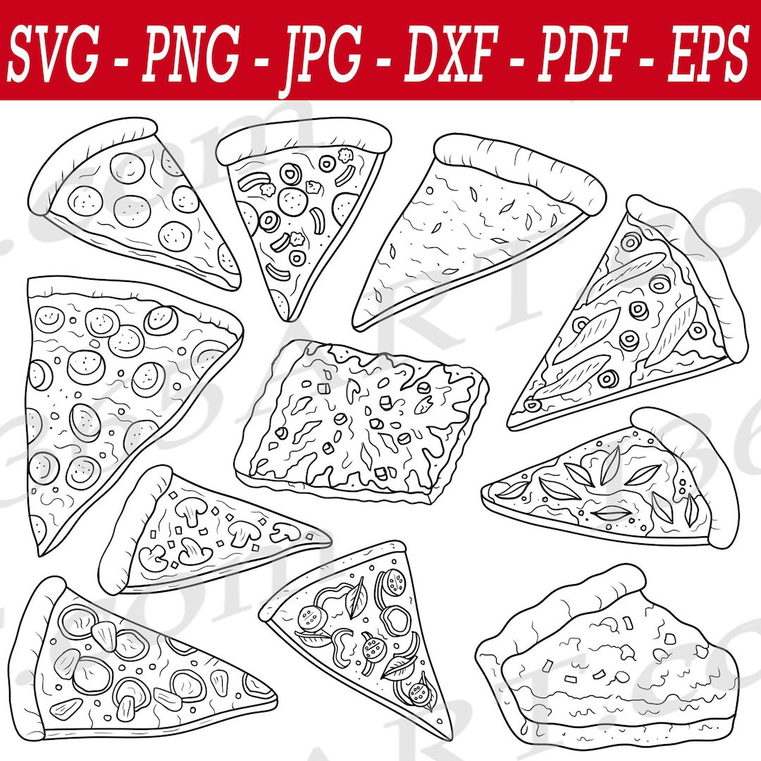 Pizza Slice Svg, Pizza Svg Vector, Pizza Outlines, Italian Food ...