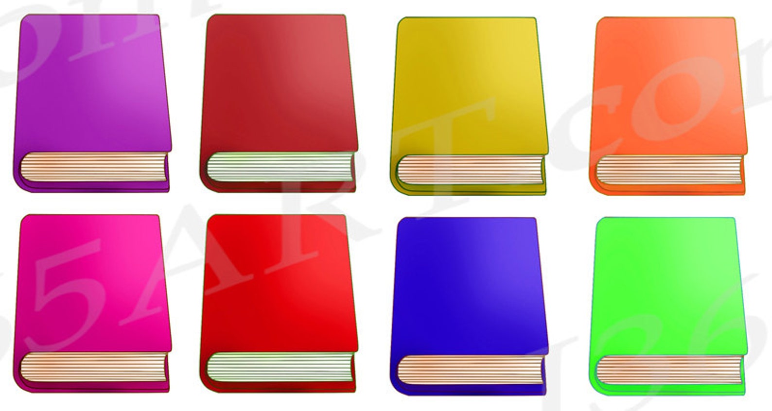 Buy 3 Get 1 Free Rainbow Book Clipart Book Clip Art Planner - Etsy