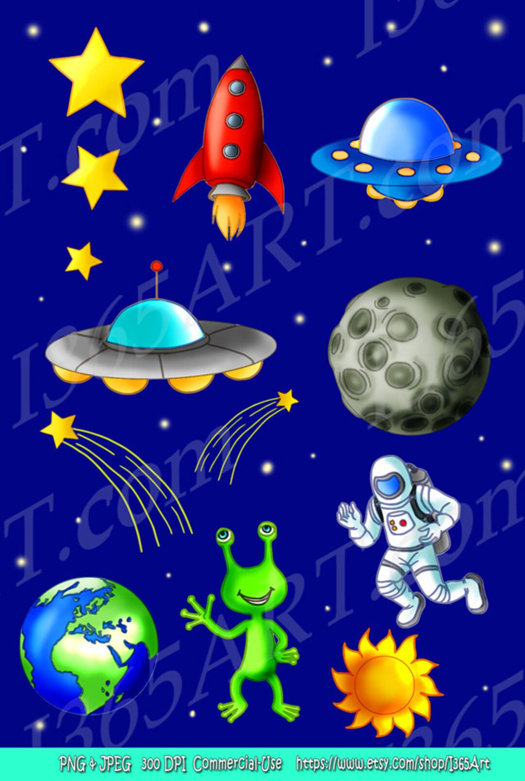 Space Clipart, Space Clip Art, Science, Scrapbooking, Astronaut, Rocket ...