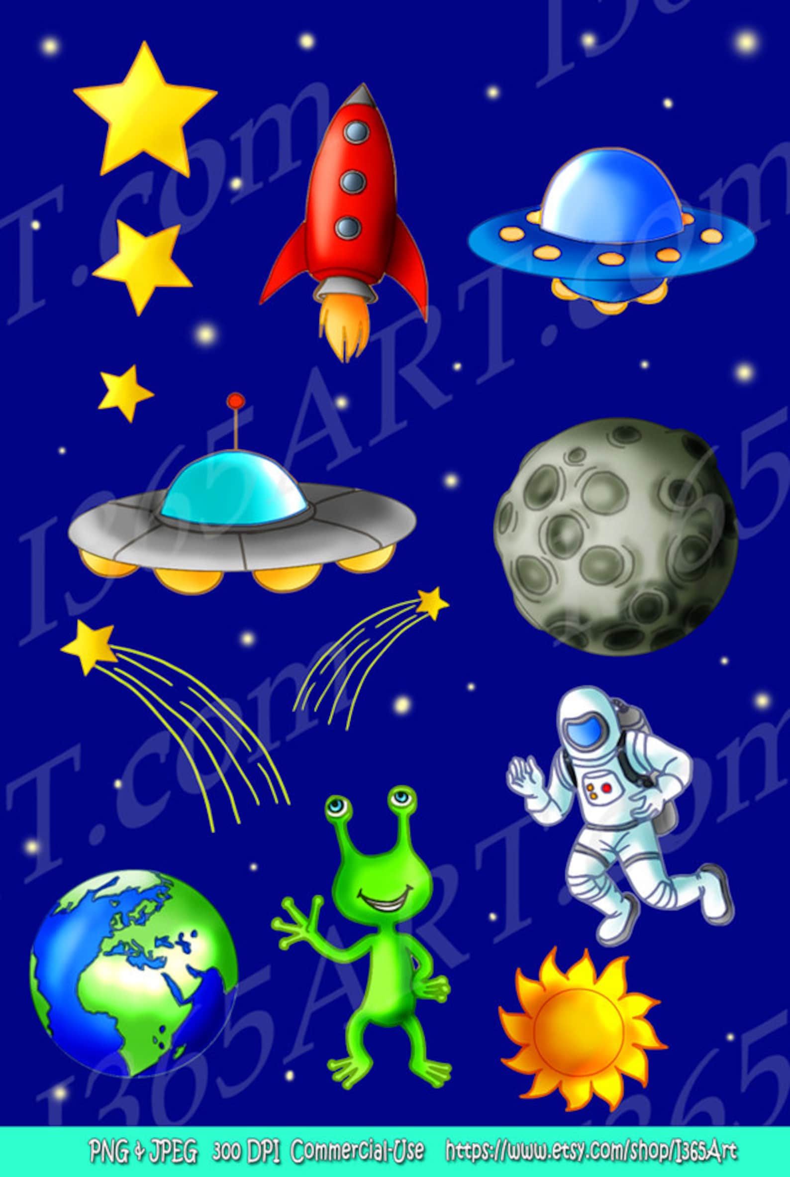 Space Clipart, Space Clip Art, Science, Scrapbooking, Astronaut, Rocket ...