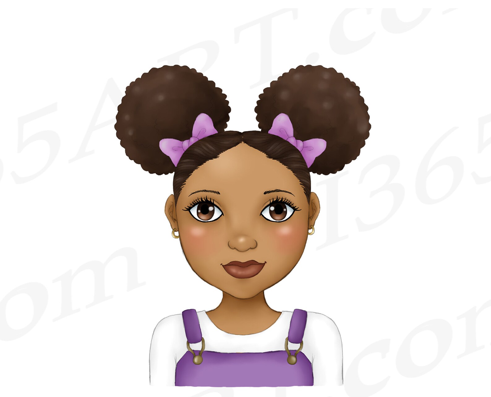 Little Black Girl PNG Little Black Girl Clipart Afro Puffs - Etsy