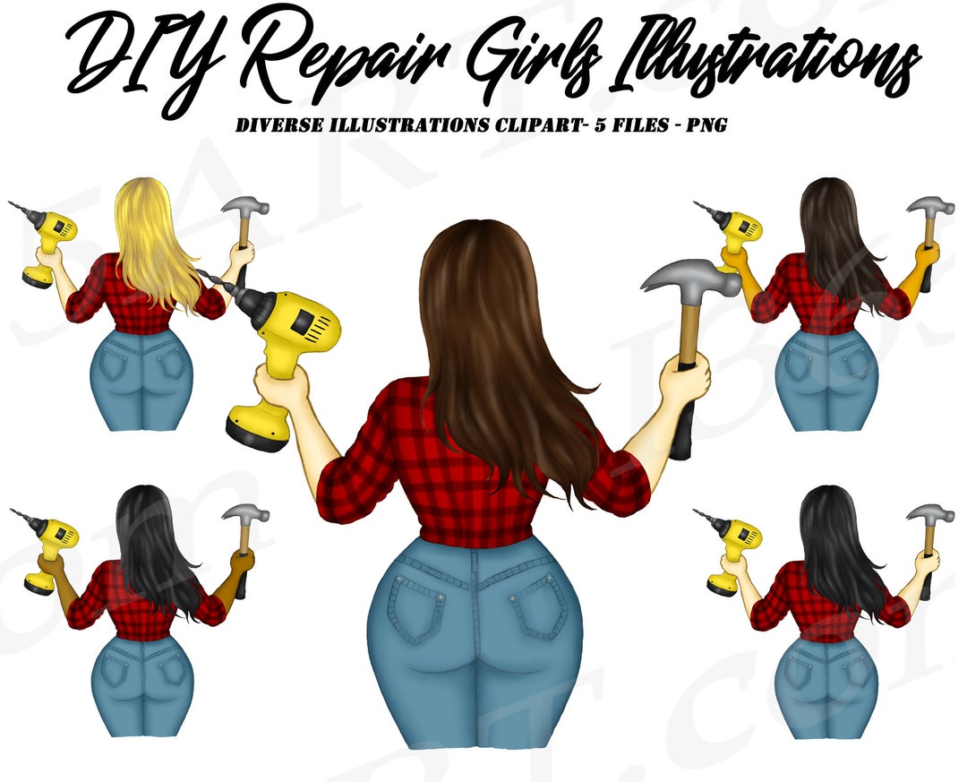 Construction Woman Clipart, Crafting Business Logo, Working Women Clip ...
