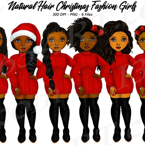 Black Girl Winter Clipart African American Woman Snow - Etsy