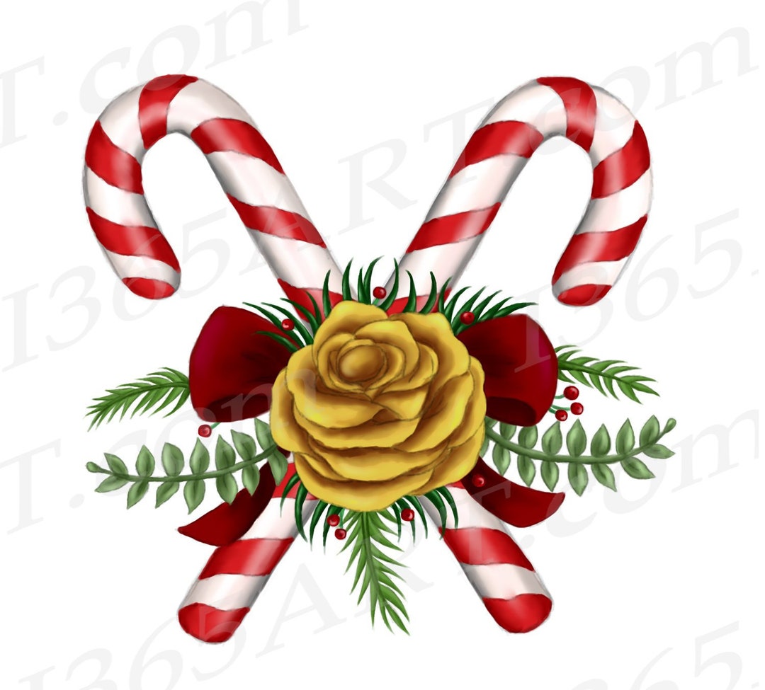 Candy Cane Clipart, Christmas Candy Cane Clip Art, Watercolor, Candy ...
