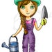 Garden Girls Clipart, Garden Clip Art, Gardening Clipart, Gadening ...