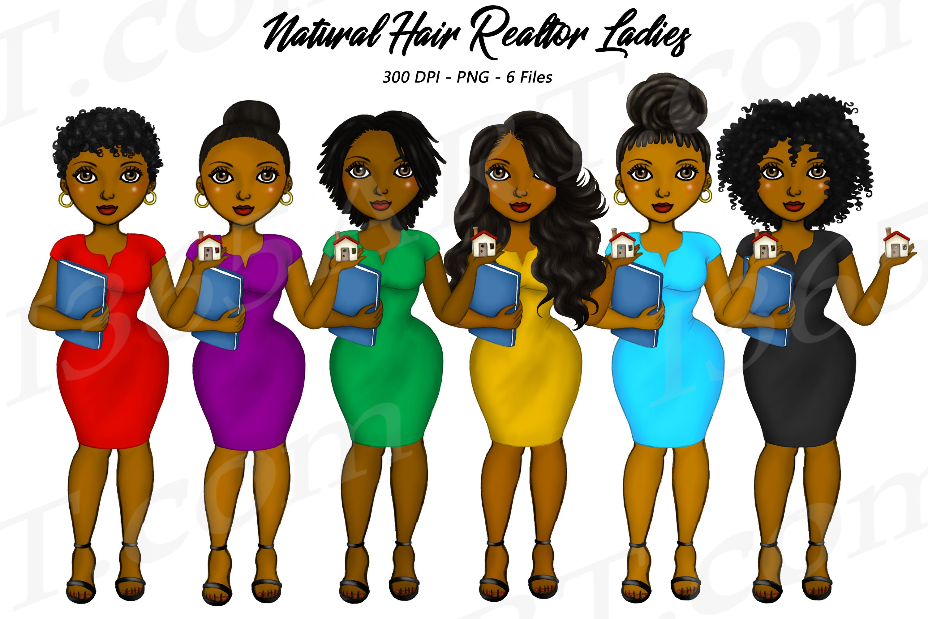 Realtor Woman Clipart Real Estate Agent Black Woman Clipart - Etsy