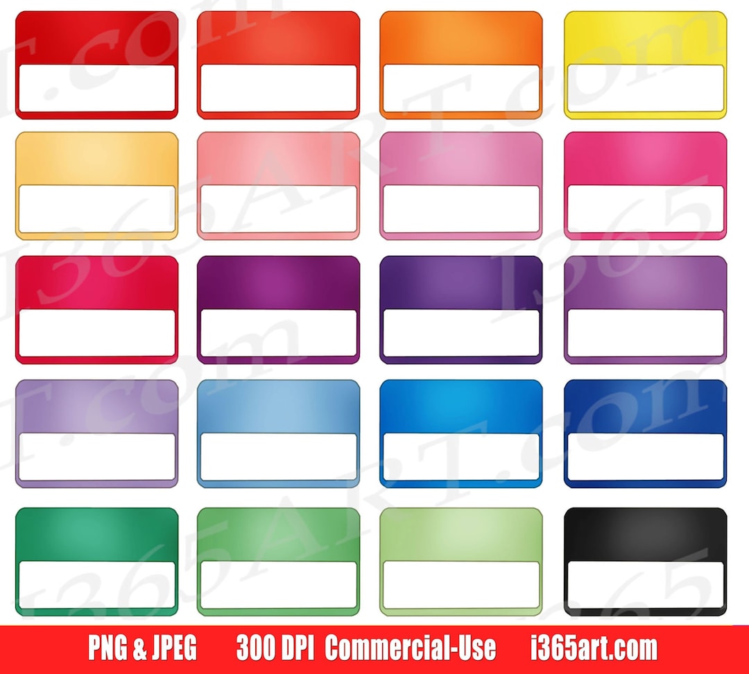 Name Tag Clipart, Name Tag Label Clip Art, Blank Tag Labels, Digital ...