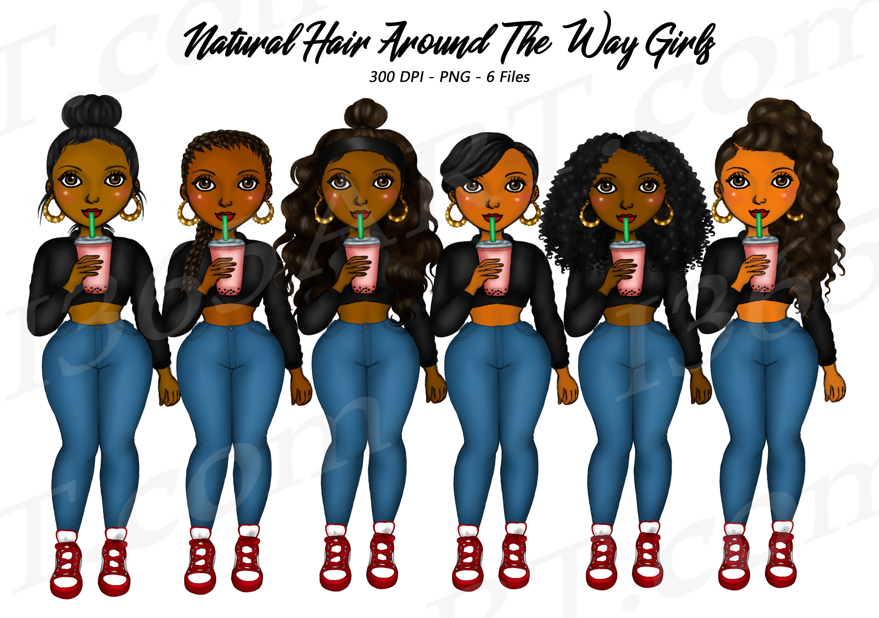 Fashion Girl Clipart Black Woman Clipart Black Girl Clipart | Etsy