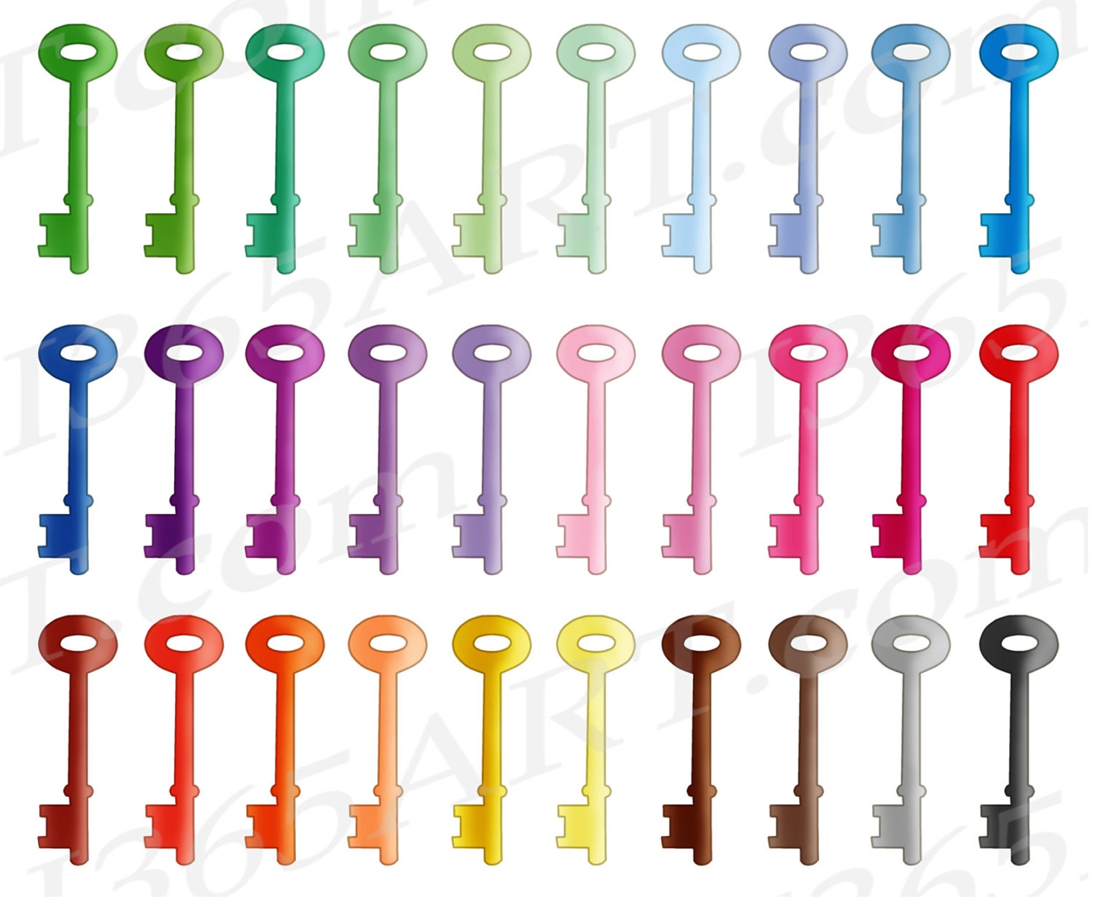 Key Clipart Antique Key Clip Art Skeleton Keys Vintage | Etsy