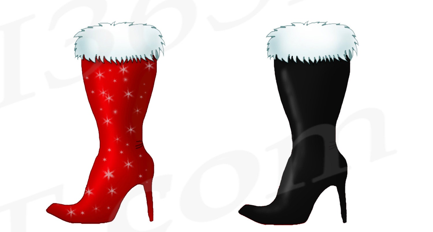 Female Santa Boot Clipart, Holiday Graphics, Christmas Clipart, Boot ...