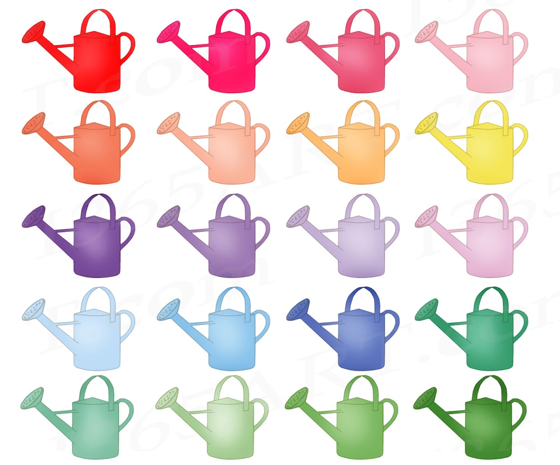 Buy 3 Get 1 Free Watering Can Clipart Gardening Clip Art - Etsy