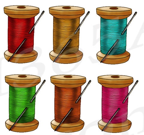 Sewing Clip Art Sewing Graphics Needle and Thread Clipart - Etsy