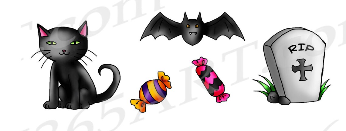 Cute Halloween Clipart Halloween Clip Art Digital Hand | Etsy