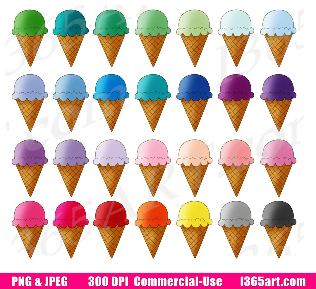 Ice Cream Cone Clipart, Ice Cream Clip Art, Cute Ice Cream, Summer ...