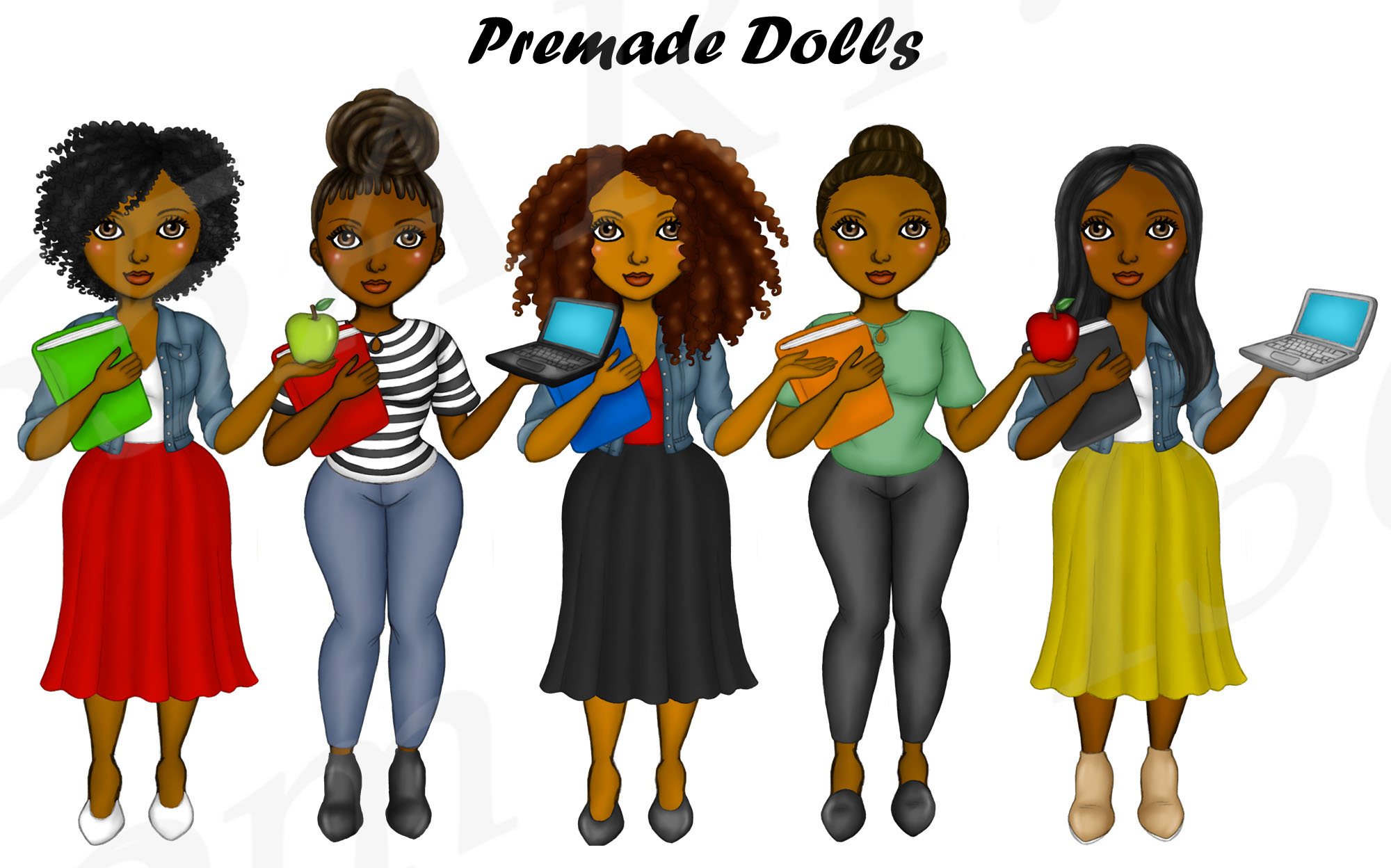 Teacher Best Friends Clipart, Back to School Clipart, Black Woman Clip ...