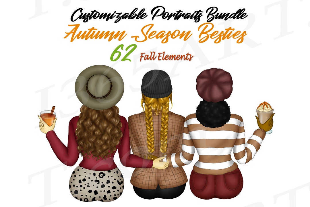 Best Friends Clipart, Fall Best Friends Clipart, Autumn Best Friends ...