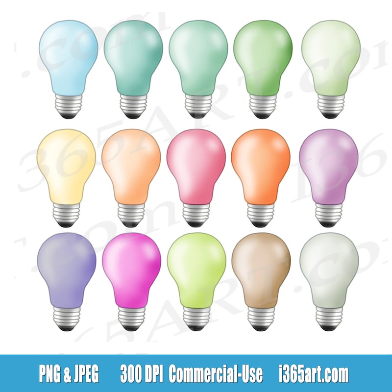 Light Bulb Clip Art - Etsy
