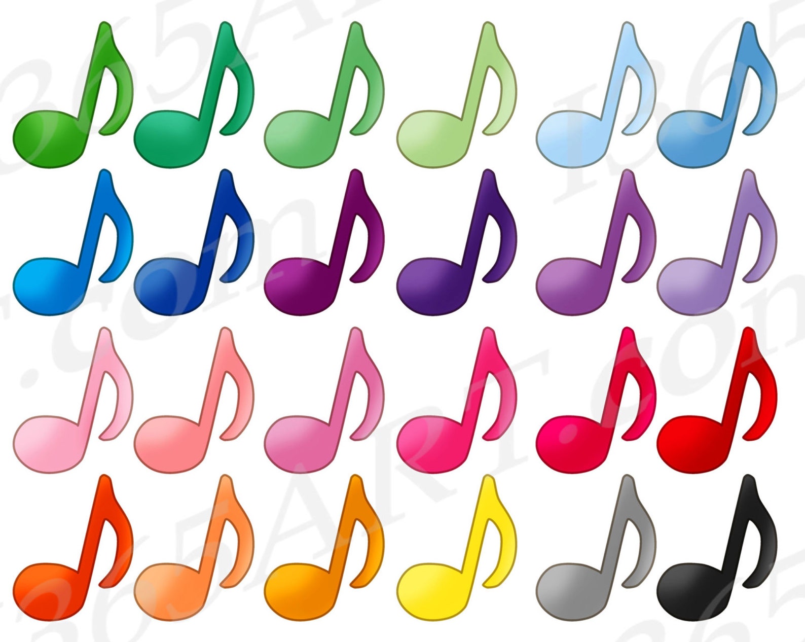 Buy 3 Get 1 Free Music Note Clipart Musical Notes Clip Art | Etsy