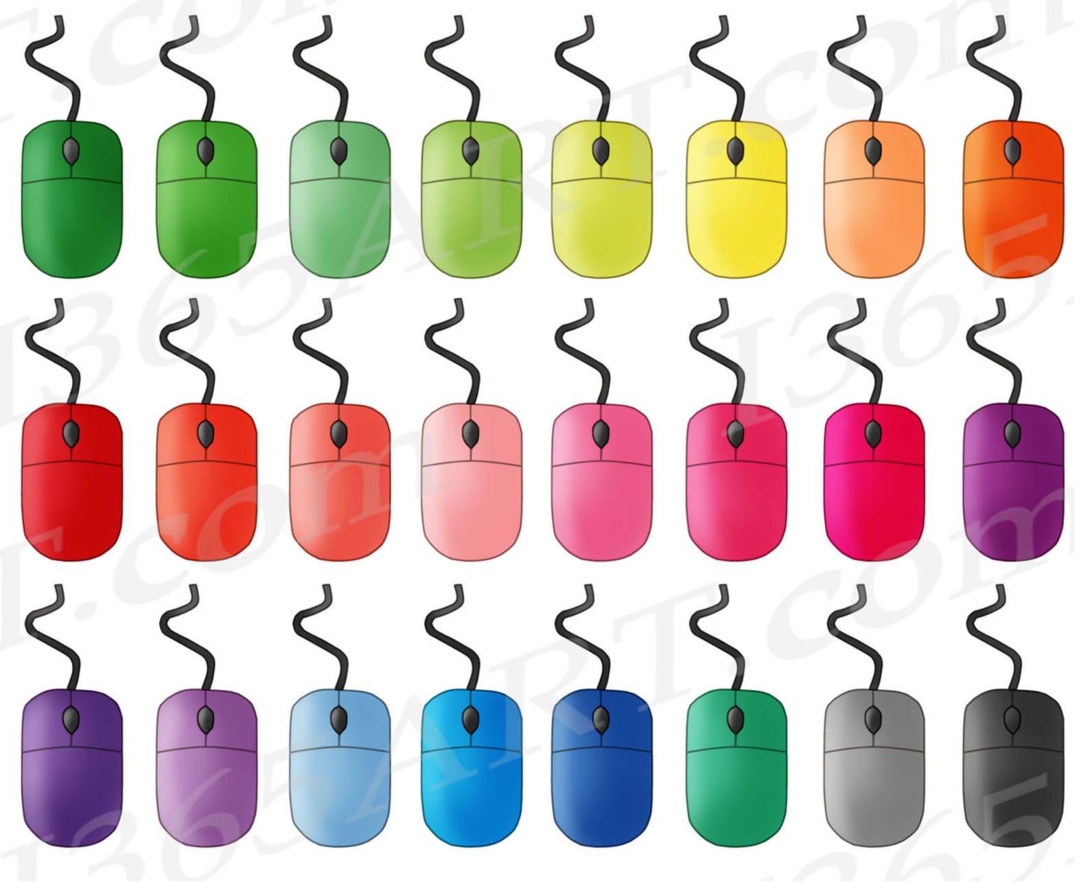 Computer Mouse Clipart Mice Clip Art Desktop Mouse Cursor - Etsy