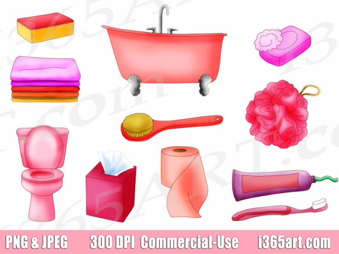 Buy 3 Get 1 Free Pink Bath Clipart Clip Art Bathtime - Etsy