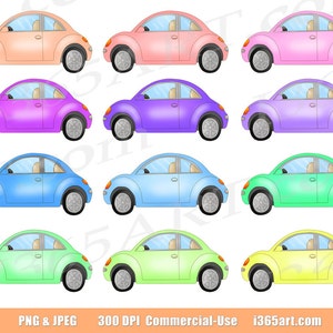 Cute Pastel Cars Clipart, Cute Car Clip Art, Old Fashioned Car, Cute ...