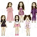 Pajama Girls Clipart, Slumber Party Clipart, Brunette, Fashion Girls ...