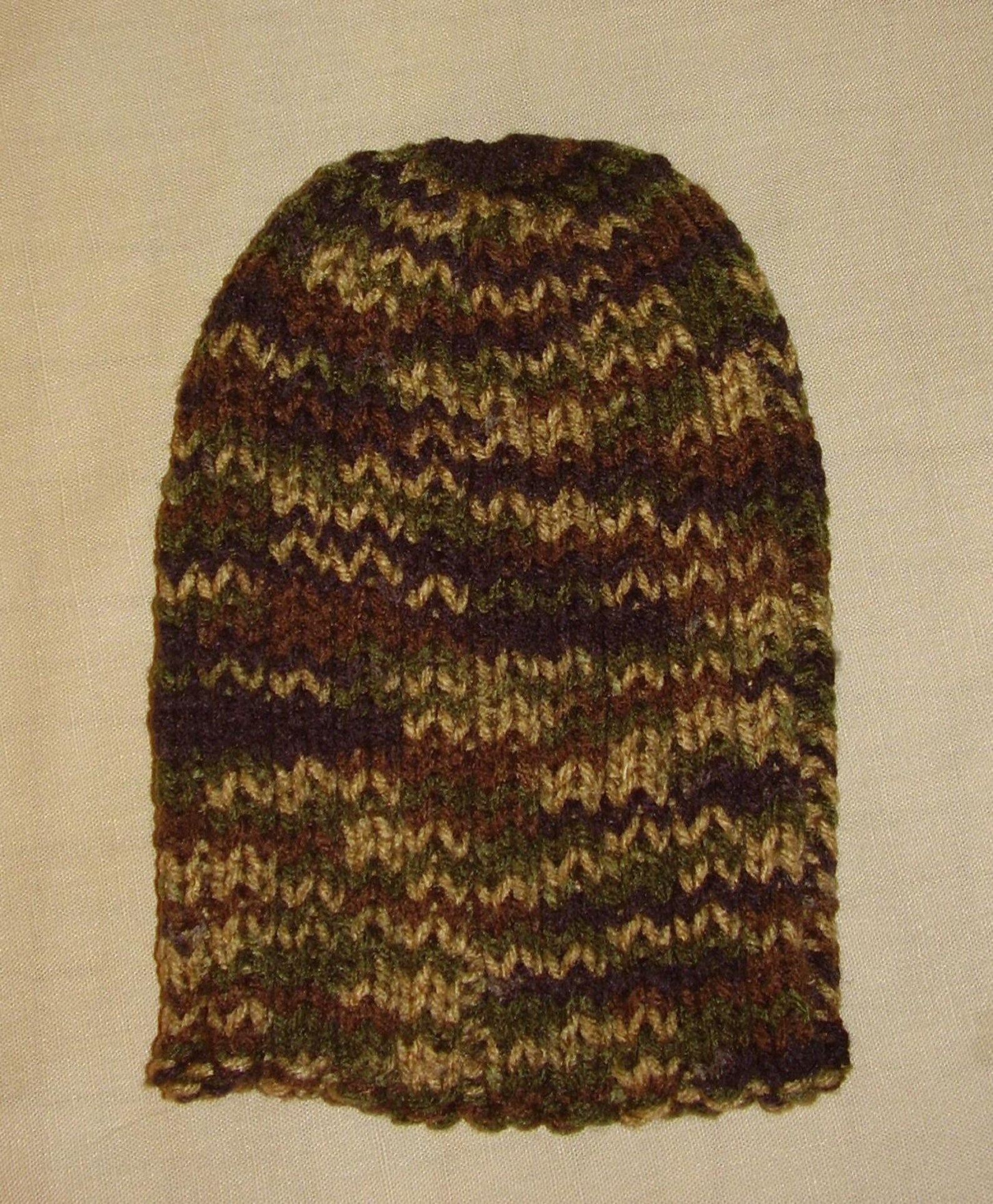 Hand Knit Hat/beanie - Camouflage Colors - Etsy