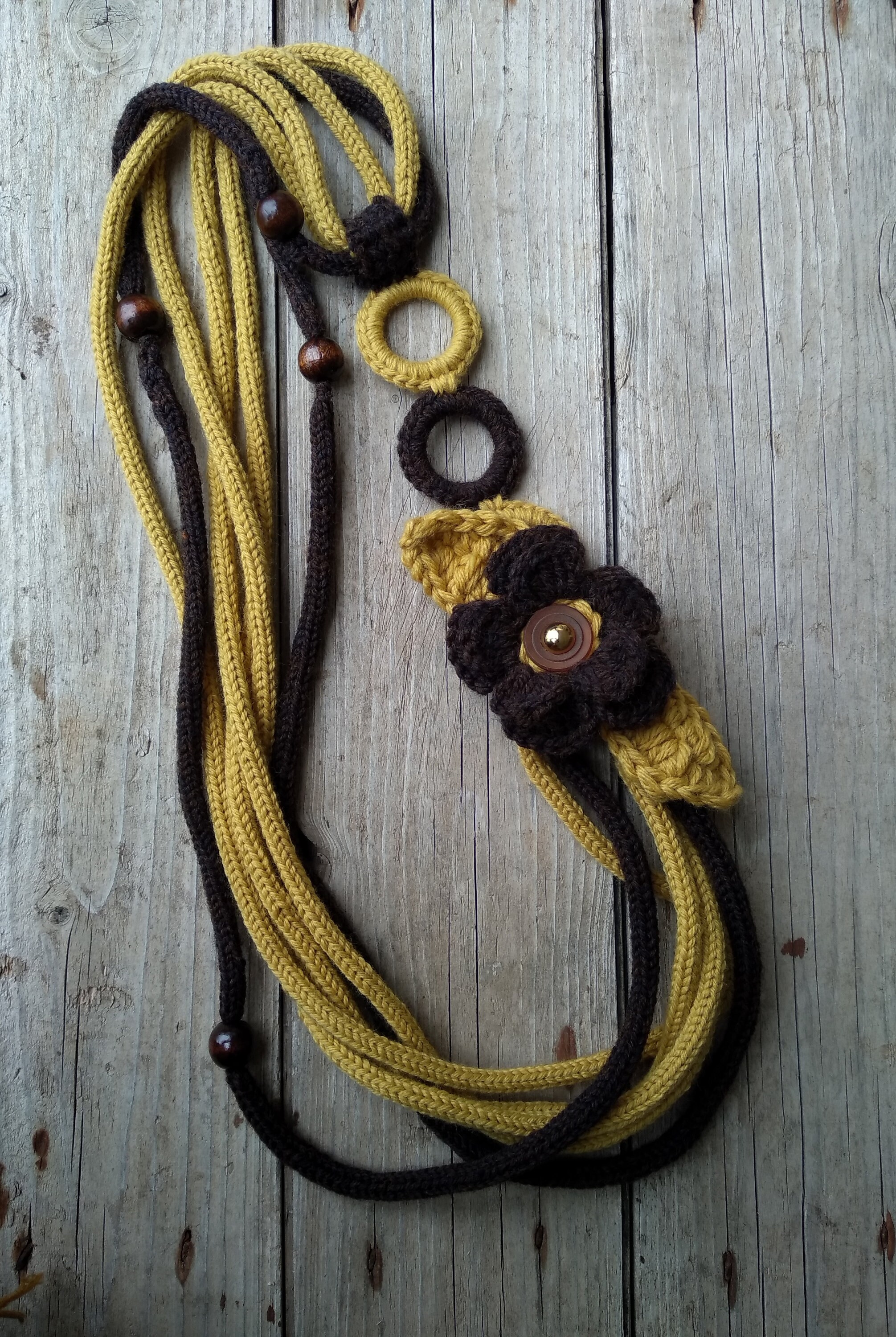 Knit Necklace Merinos Wool. Textile Jewelry Crochet Scarf - Etsy