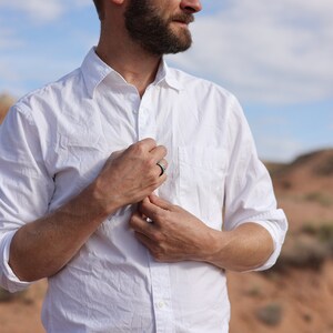 Non Conductive Ring, Black Ceramic and Silver Glass Fiber Wedding Ring ...