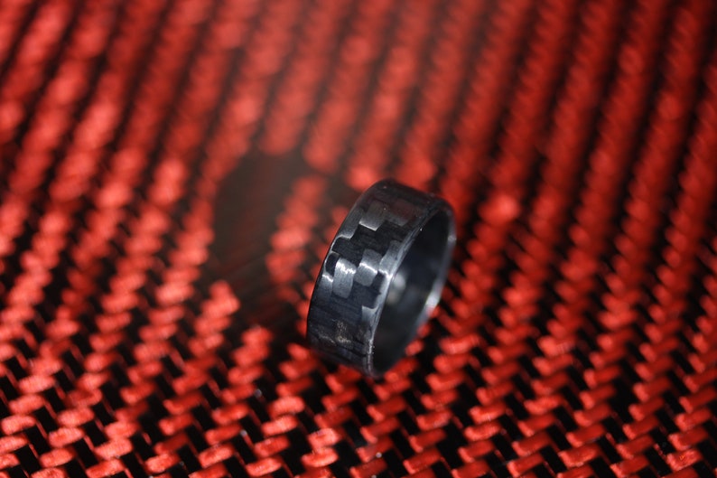 Men's Carbon Fiber Wedding Band Ring, Ultralight Band, Simple Wedding ...