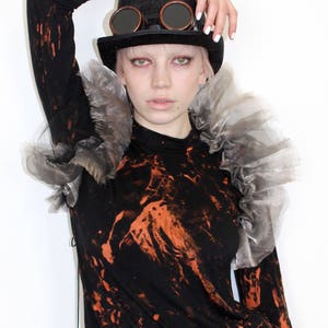 Pretty Disturbia Handmade Punk Grunge Gothic Gathered Net Tulle Organza ...