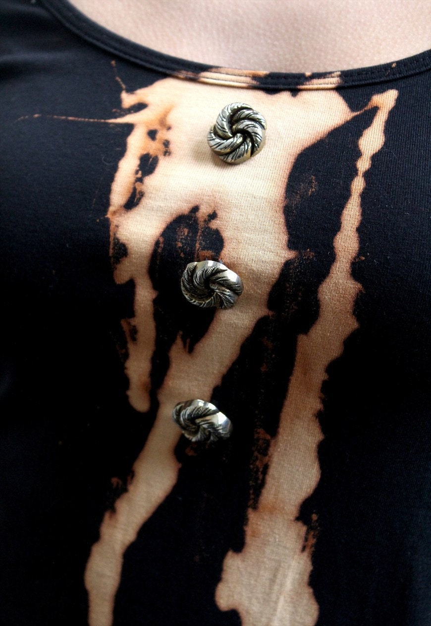 Pretty Disturbia Bleach Acid Wash Black Dress Punk Grunge Halloween ...