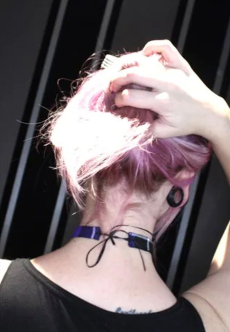 Handmade Punk Grunge Sexy Purple Tartan Choker Ribbon Tie - Etsy UK