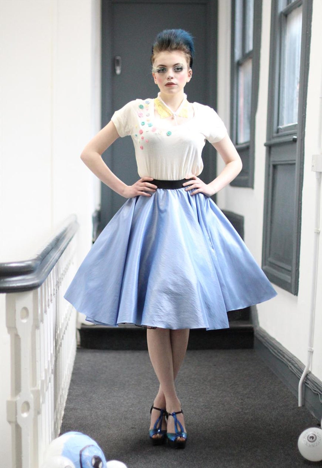 Pretty Disturbia Baby Blue Taffeta Full-circle 1950's - Etsy UK