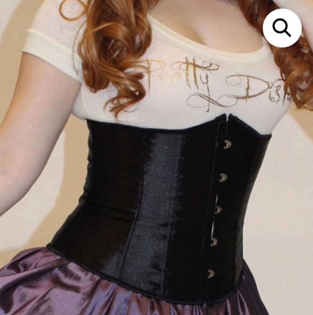 Halloween Pretty Disturbia Black Satin Boned Alternative Burlesque Sexy ...