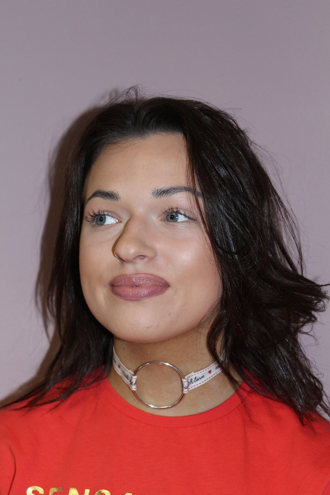 Pretty Disturbia Handmade Metal Hoop Choker Necklace - Etsy