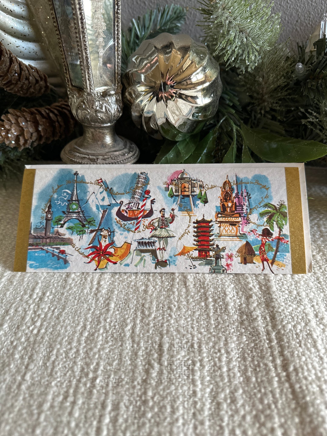 Vintage MCM Christmas Card Set - Etsy