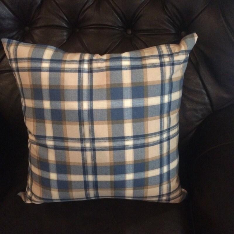 Blue Tan Pillow - Etsy