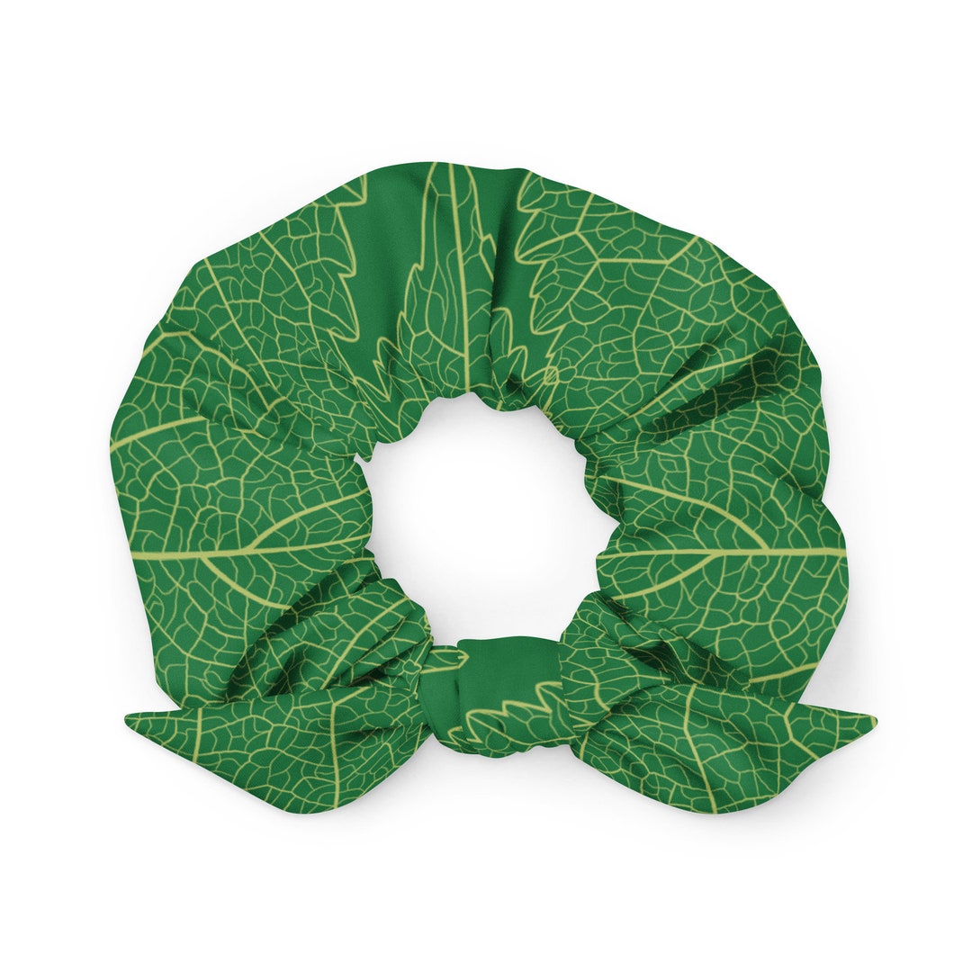 Tinker Bell Scrunchie / Green Leaf Print Scrunchie / Tinkerbell ...