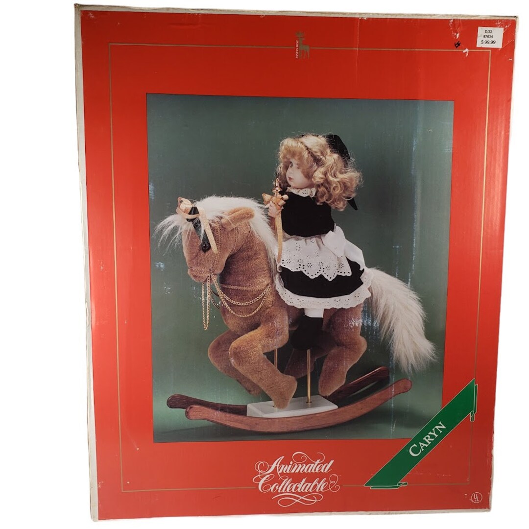 Santa's Best Animated Christmas Display Rocking Horse Girl Caryn ...