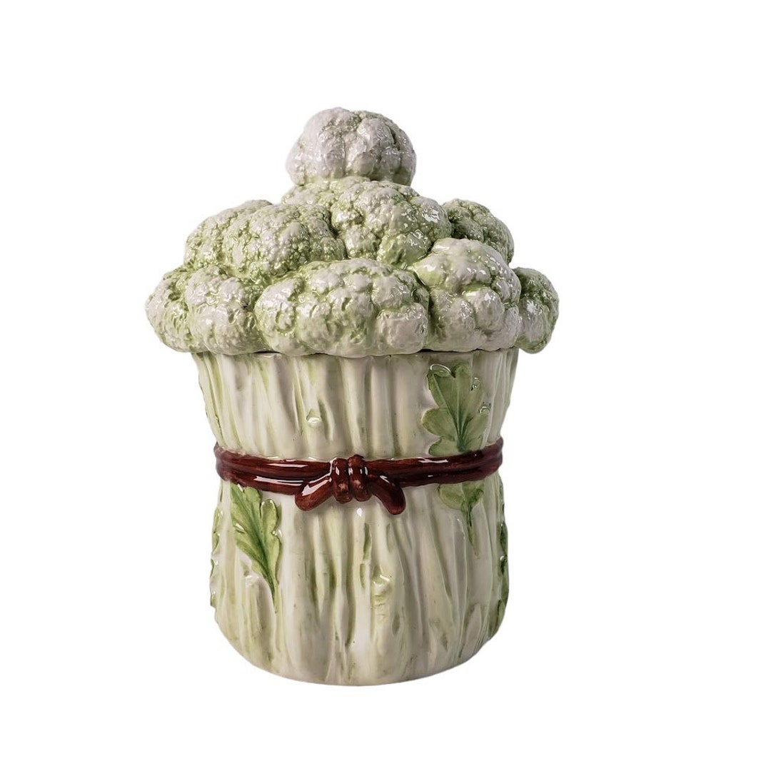 Vintagetrompe L'oeil Italian Art Pottery Ceramic Cauliflower Canister ...