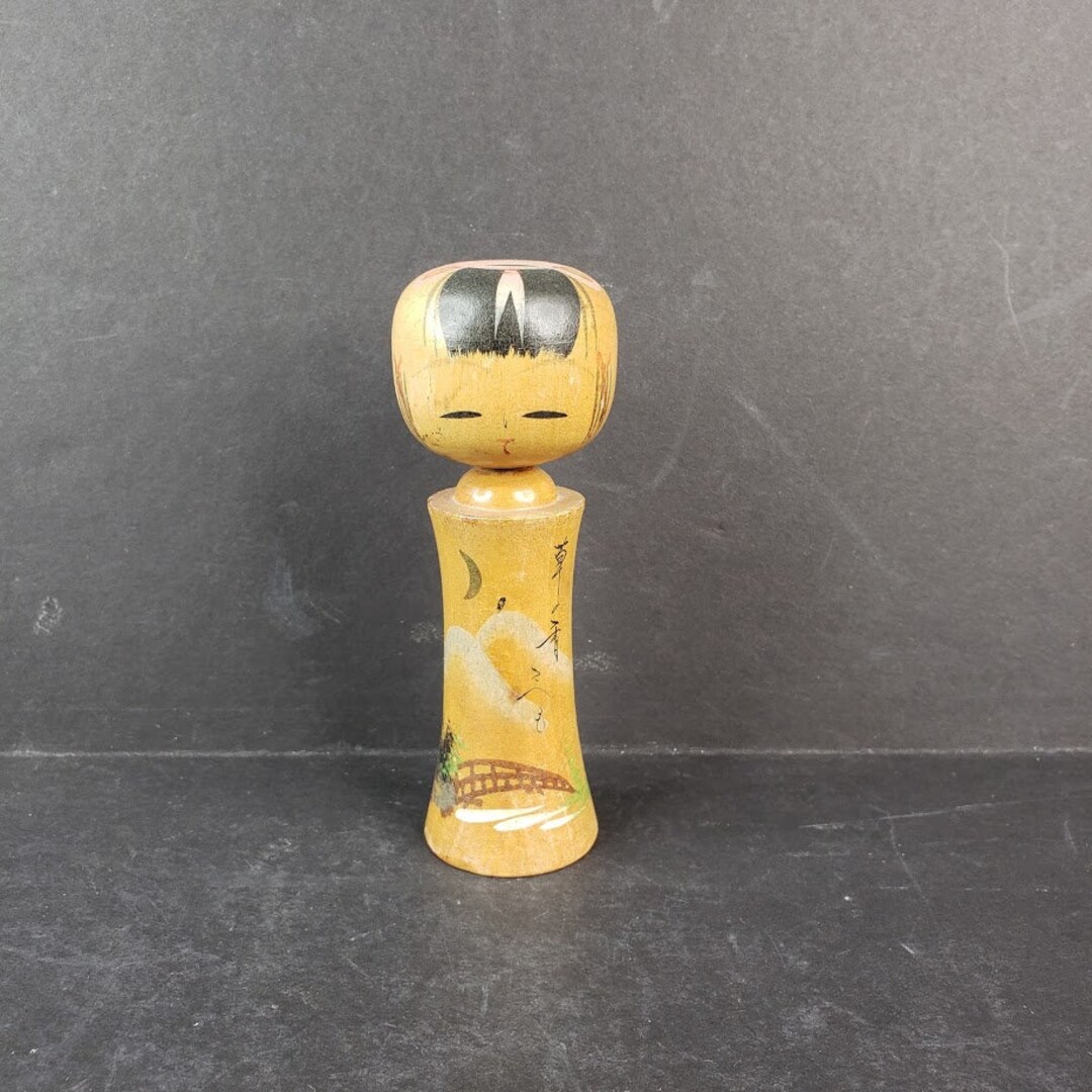 Vintage Japanese Kokeshi Bobblehead Doll Made in Japan Hand Painted ...