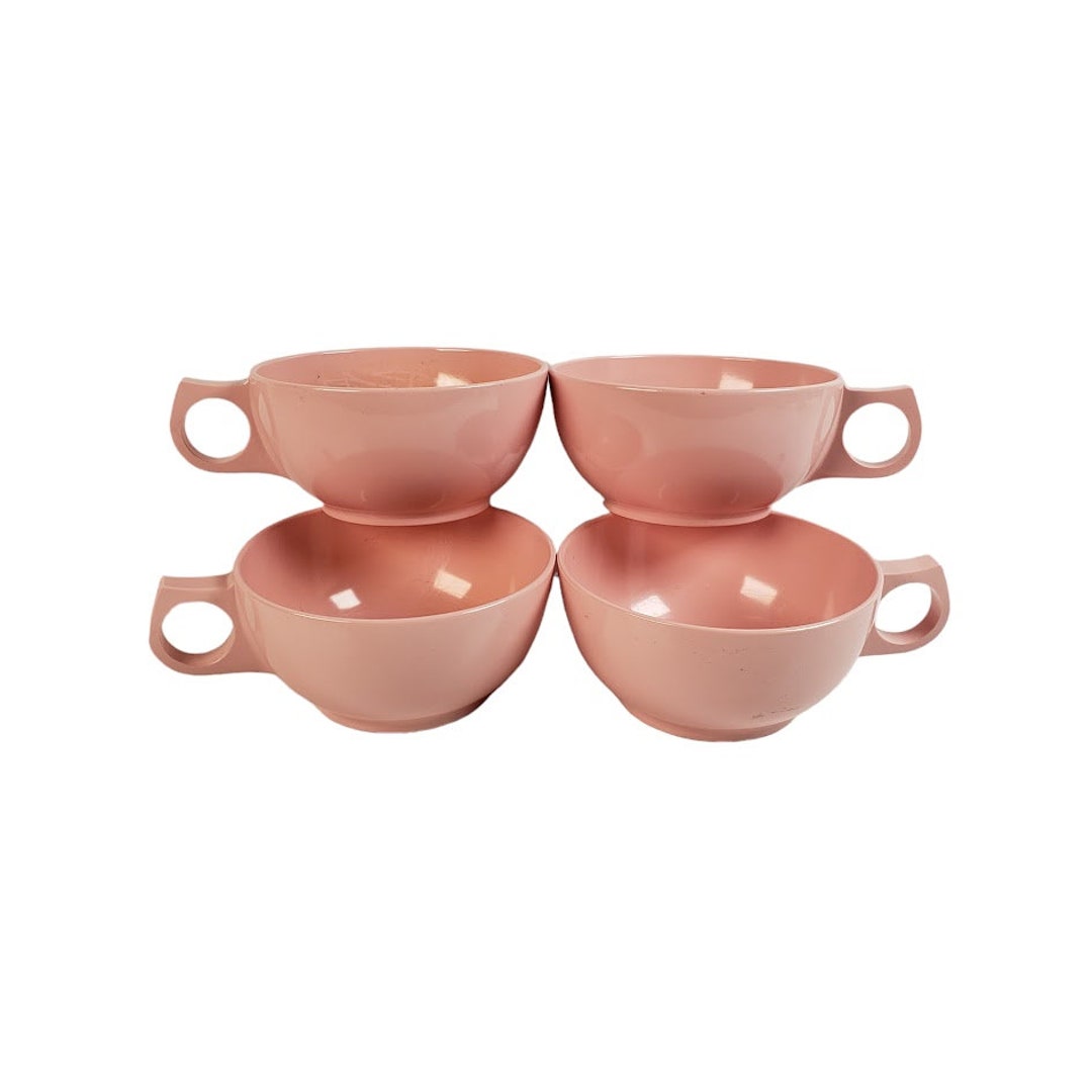 4 Melmac Duraware Tea Coffee Cups Pink Vintage MCM Mid Century Modern ...