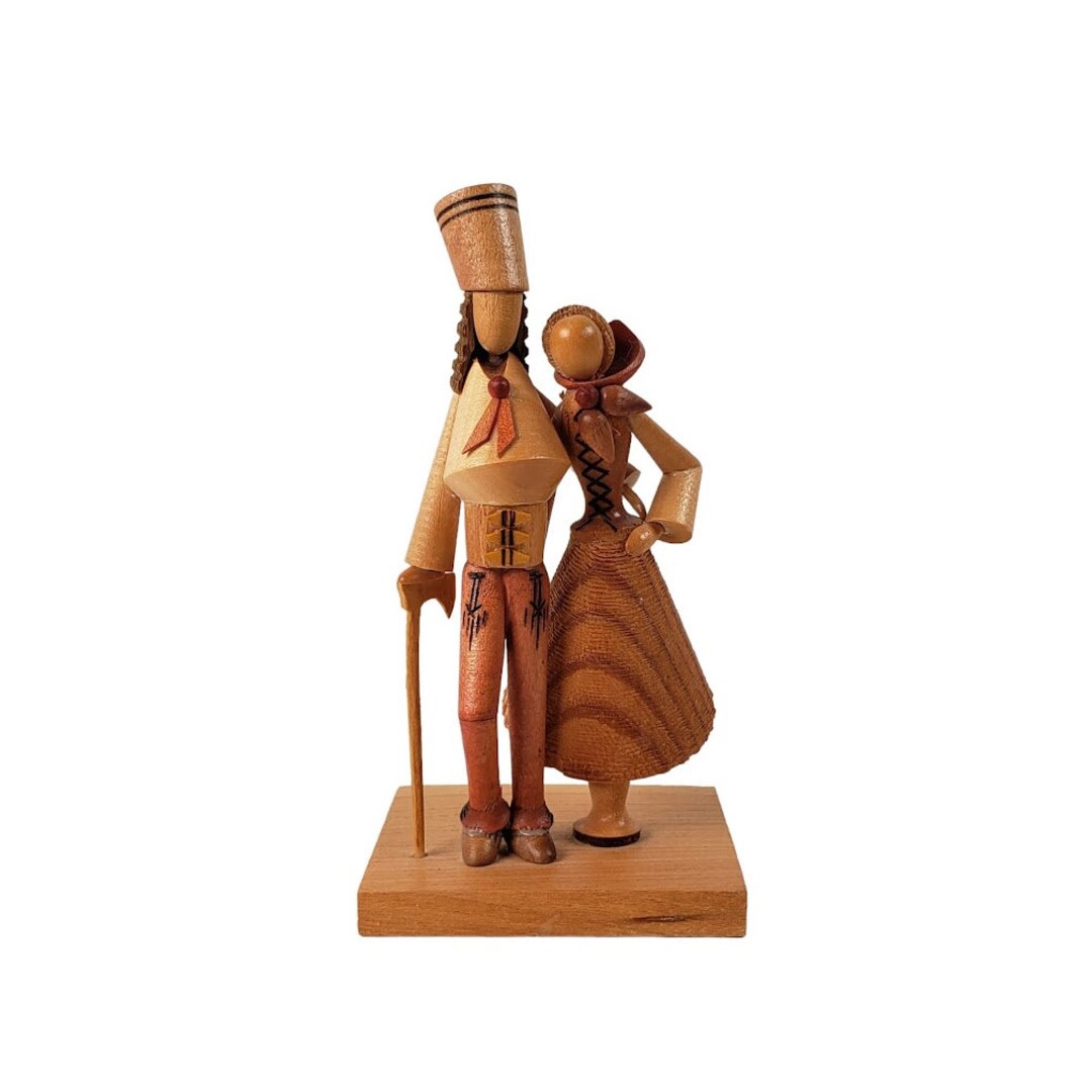 Vintage Polish Couple Wood Sculpture S Sitarski J Federowicz Made in ...