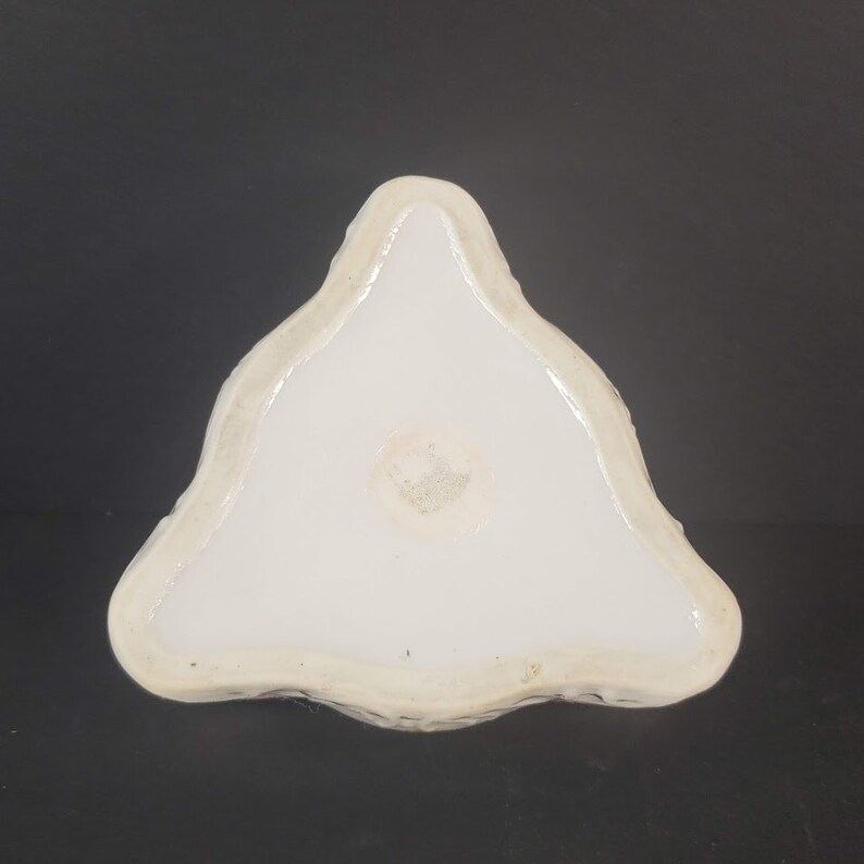 Vintage Trinket Vanity Box Triangle Shape Fine Porcelain Hand Painted ...