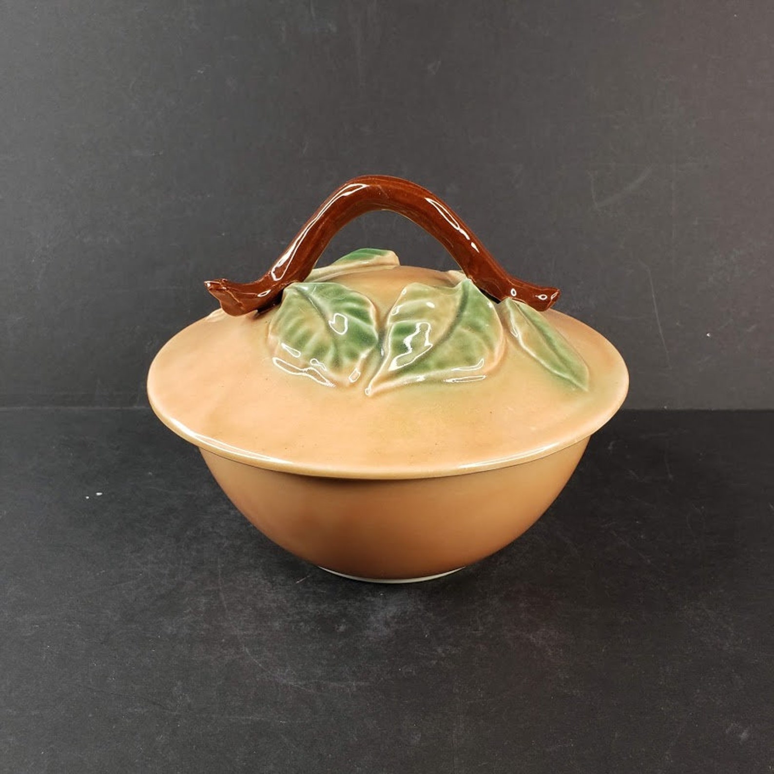 Vintage Belmar of California USA Pottery Covered Dish Peach | Etsy